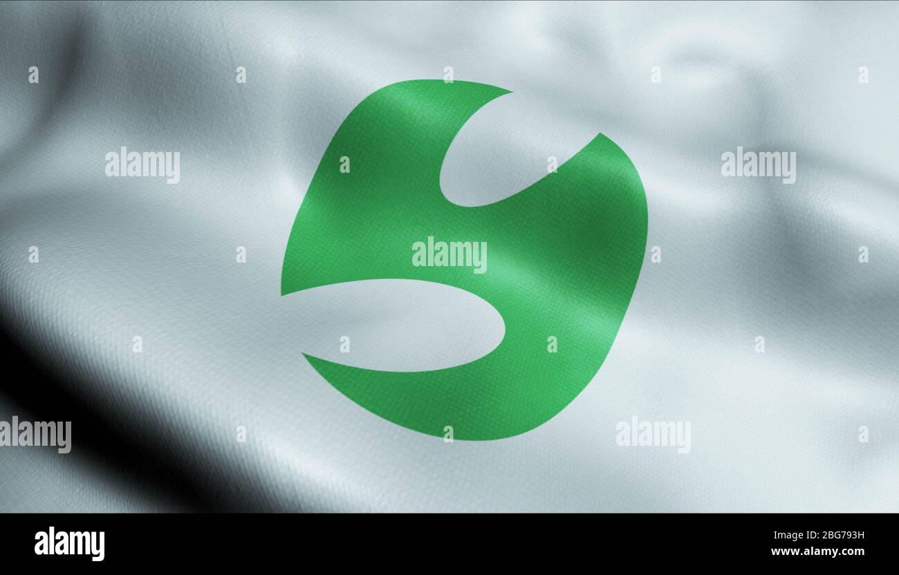 3D Illustration of a waving flag of Shima (Japan country Stock Photo ...