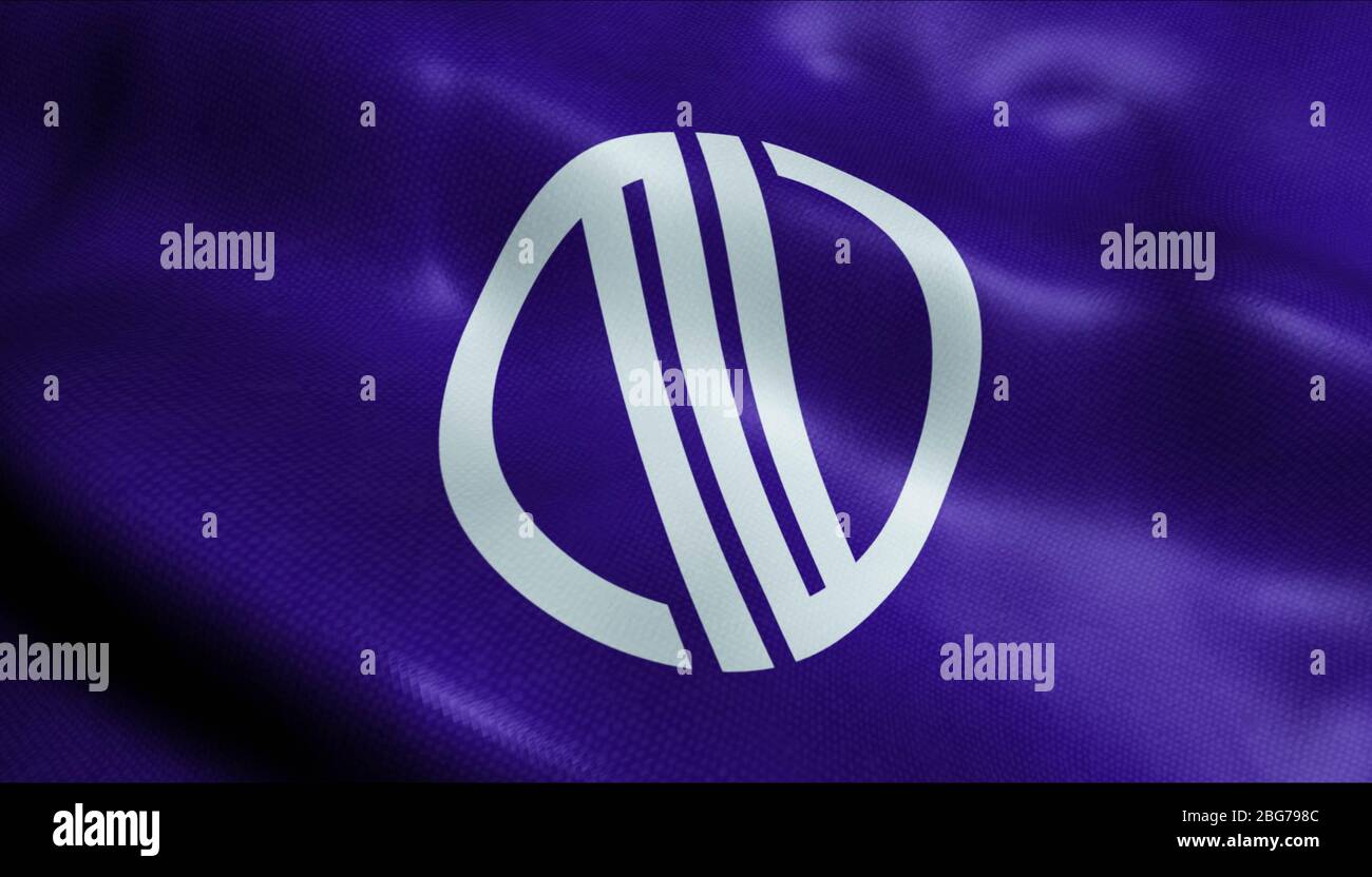 3D Illustration of a waving flag of Sendai (Japan country Stock Photo ...