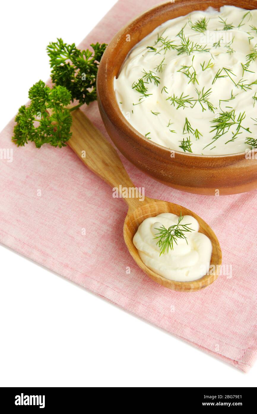 Sour cream close-up Stock Photo - Alamy