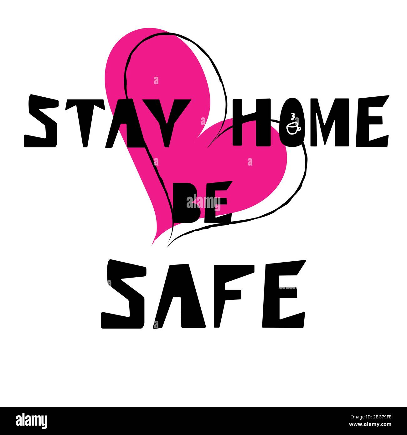Vector illustration.Stay home be safe Stock Vector Image & Art - Alamy