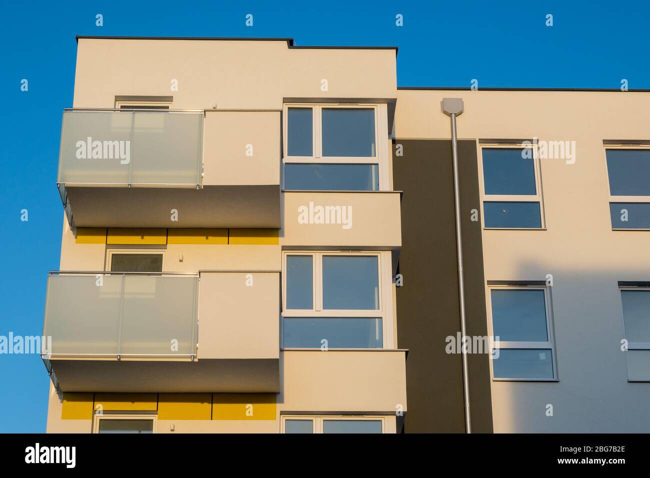 The balcony in a new block, architecture contemporary. Poland, Europe ...