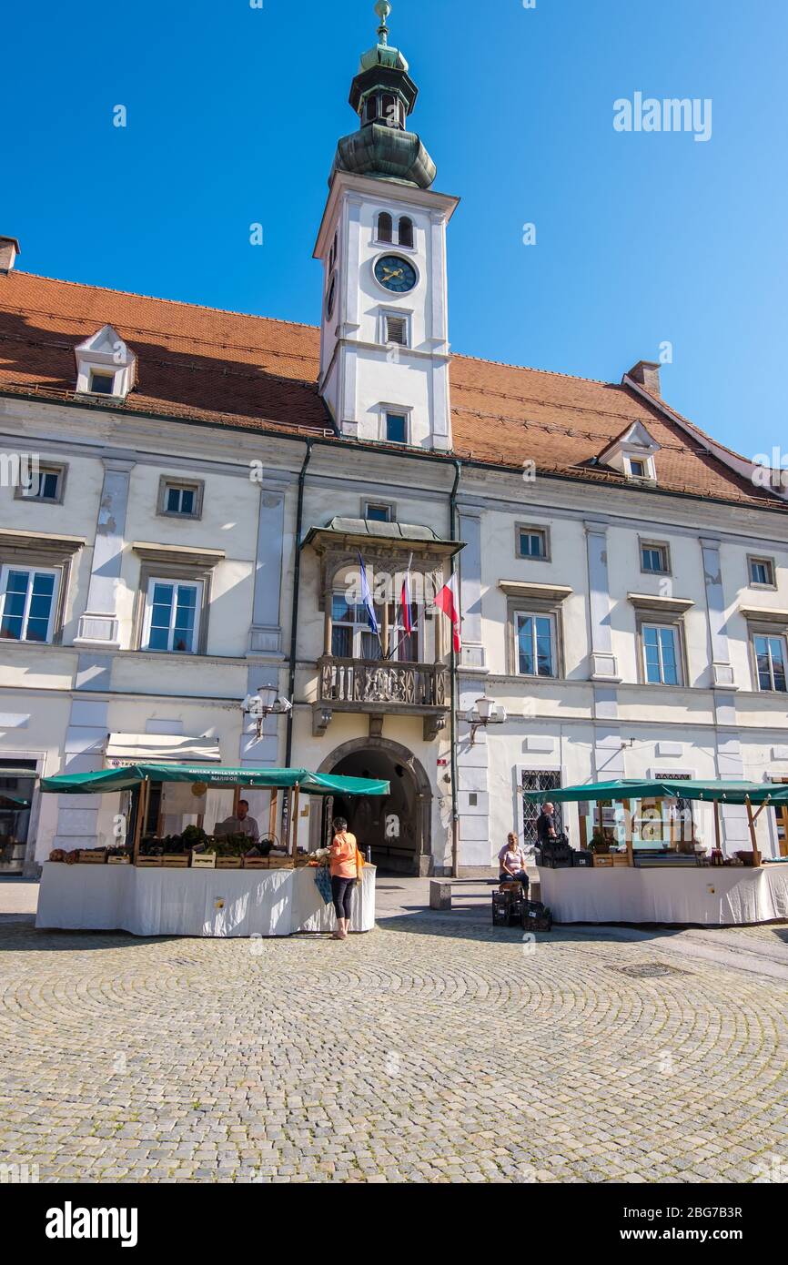 Architecture clock tower town hall building facade baroque style hi-res ...