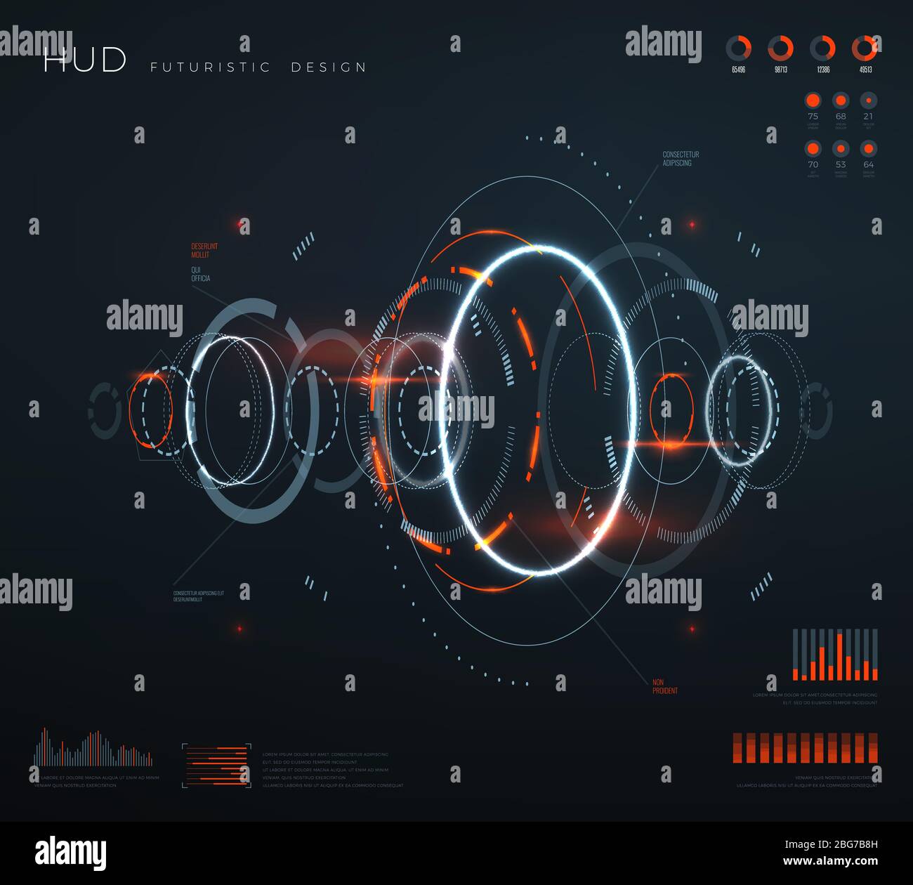 Futuristic virtual hud interface. Technology digital screen with ...