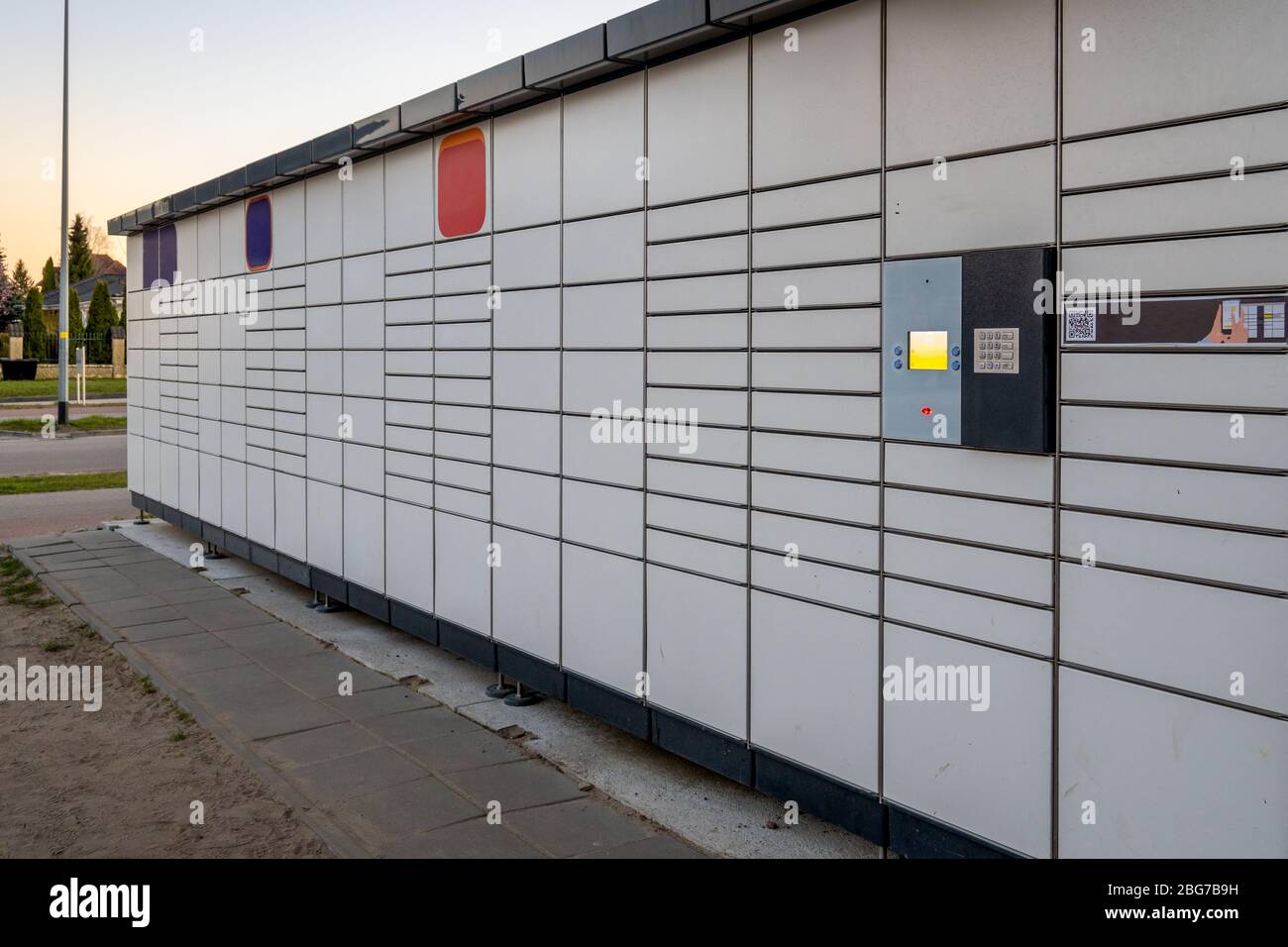 Automated parcel terminal (parcel locker, post terminal) on the street ...