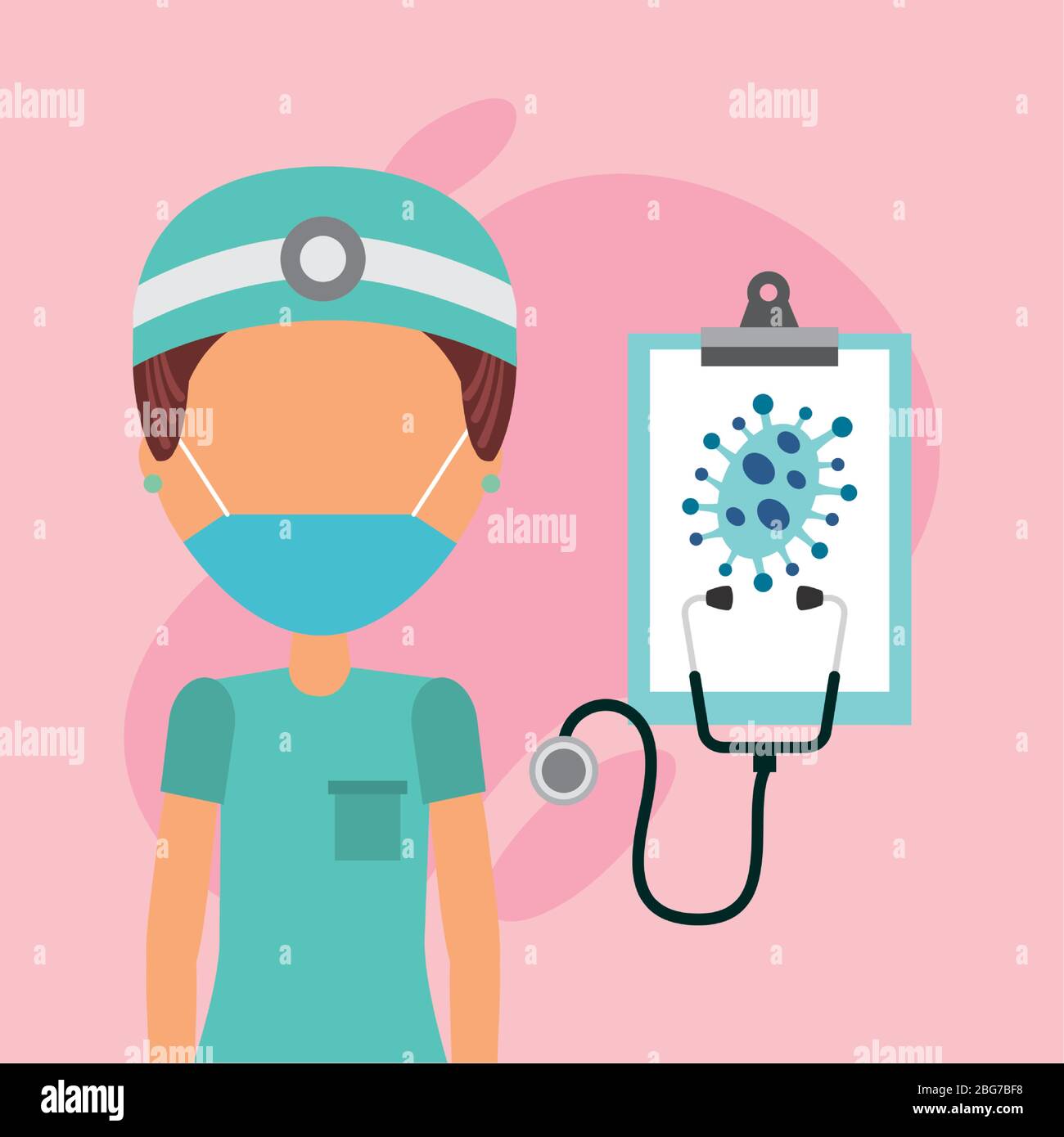 doctor with face mask and checklist Stock Vector Image & Art - Alamy