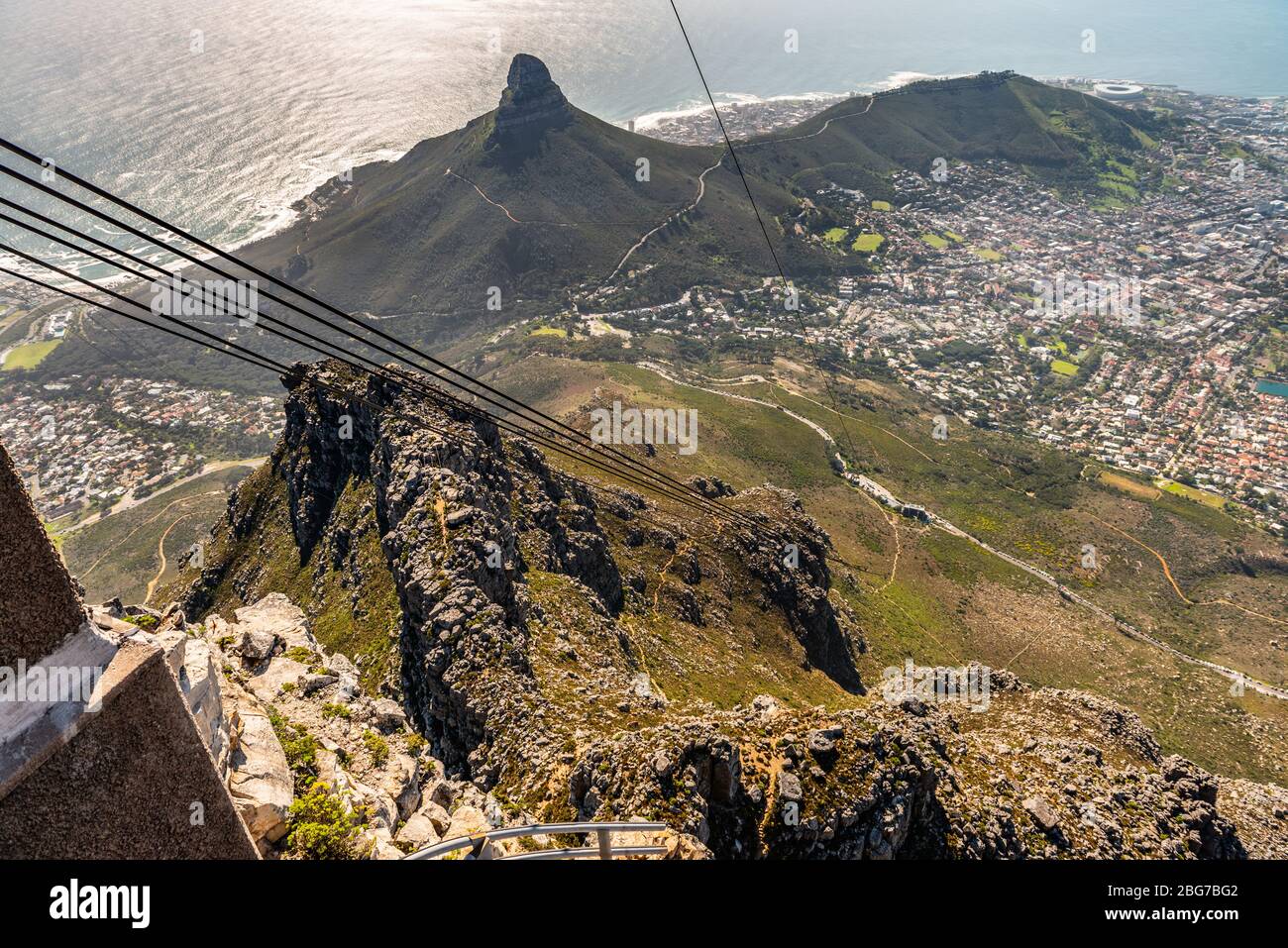 Cape Town view from the Table Mountain during winter season Stock Photo ...