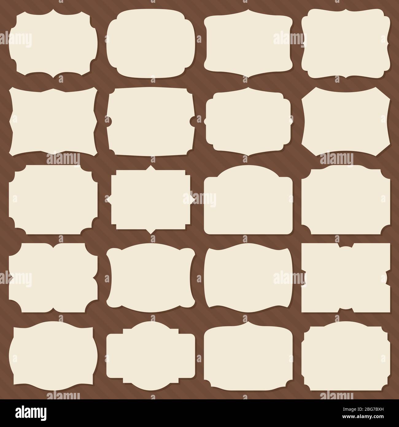Retro blank paper label shapes. Vintage elegant frames for wedding ...
