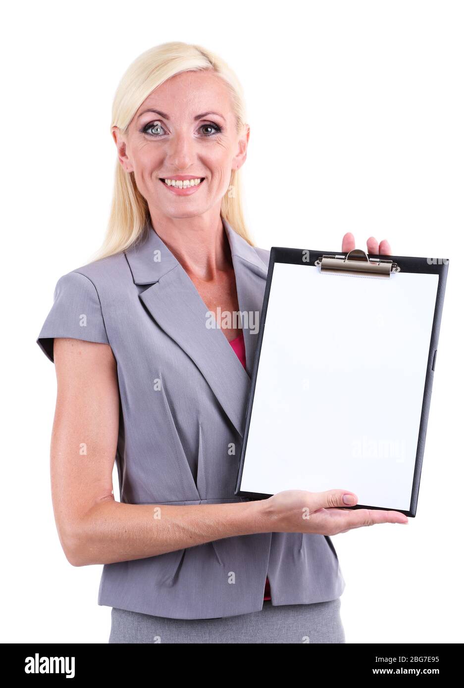 Business woman portrait isolated on white Stock Photo - Alamy