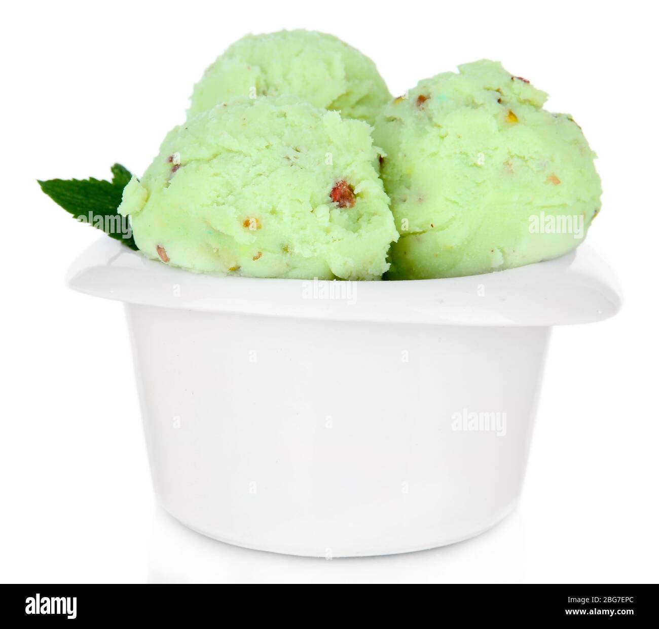 Tasty ice cream scoops in bowl, isolated on white Stock Photo - Alamy
