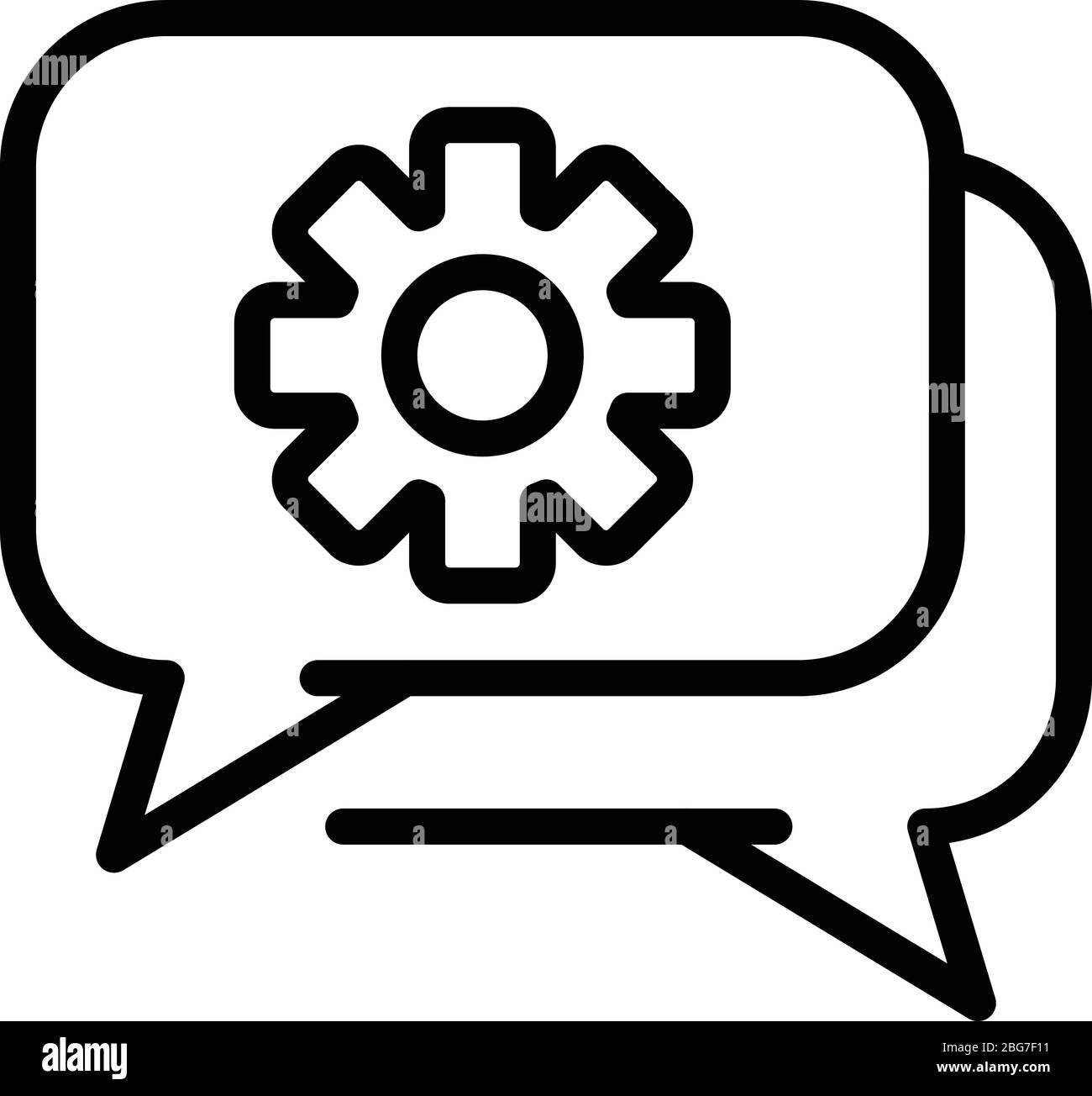 Gear in chat bubble hi-res stock photography and images - Alamy