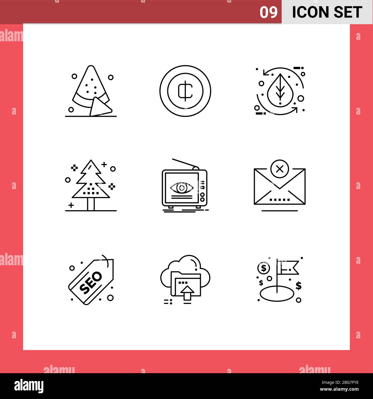 9 Universal Outline Signs Symbols of ad, holiday, ecology, event ...