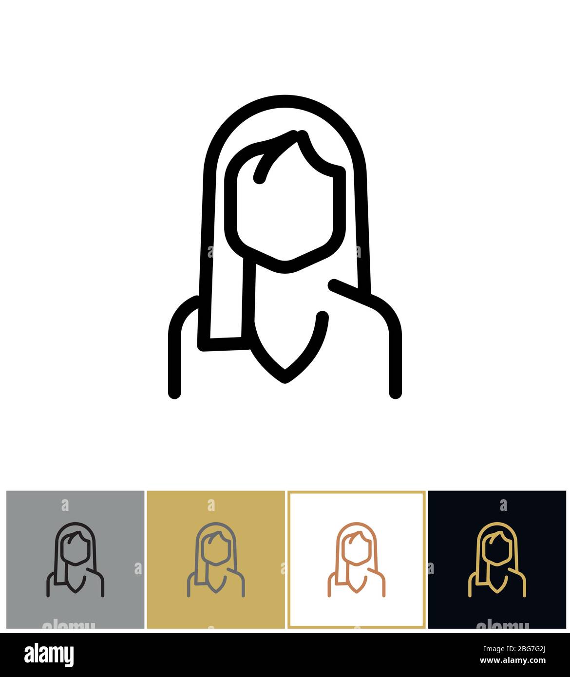 Woman icon, black office admin sign or consultant, supervisor employer ...