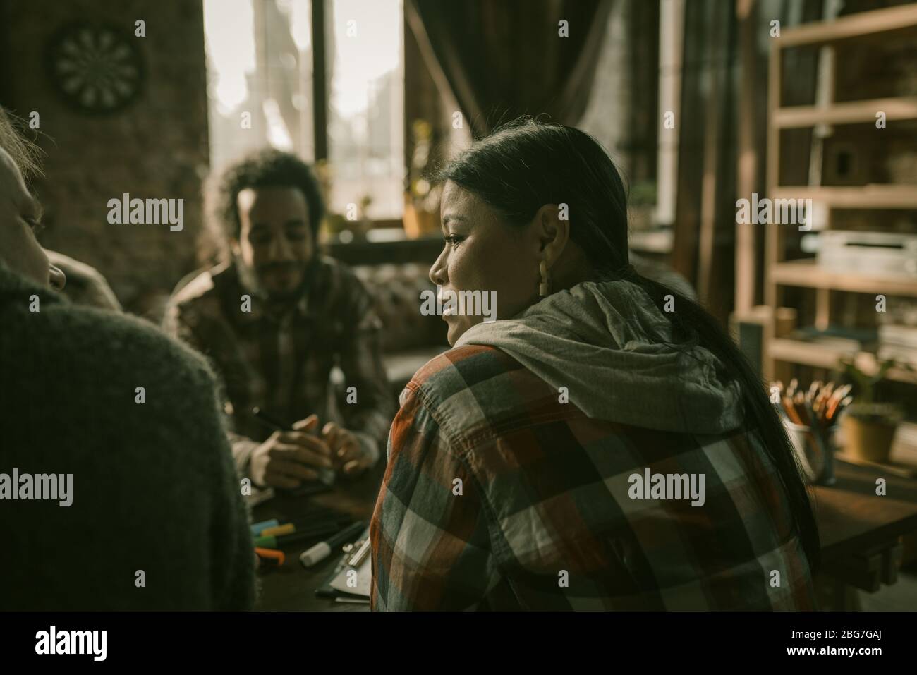 Friendly Business Team working Together Stock Photo - Alamy