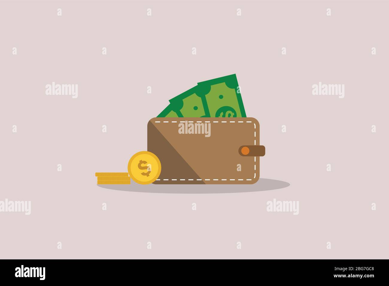 saving money in vector with dollar flat sign symbols illustration ...