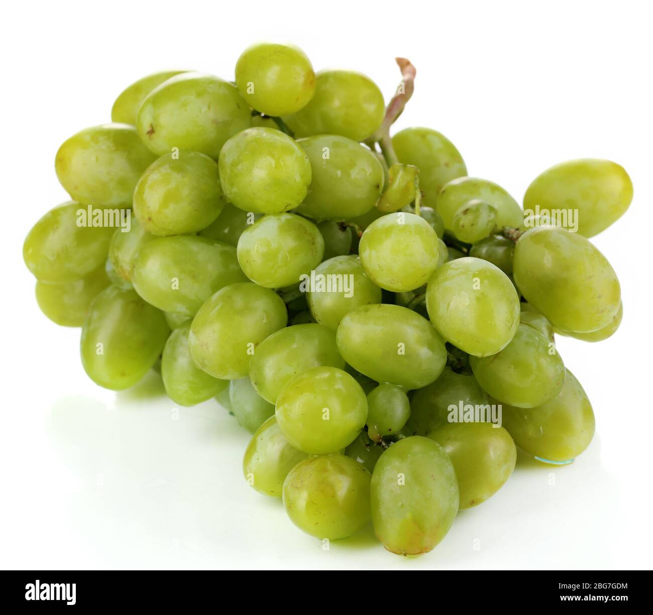 Ripe green grapes isolated on white Stock Photo - Alamy