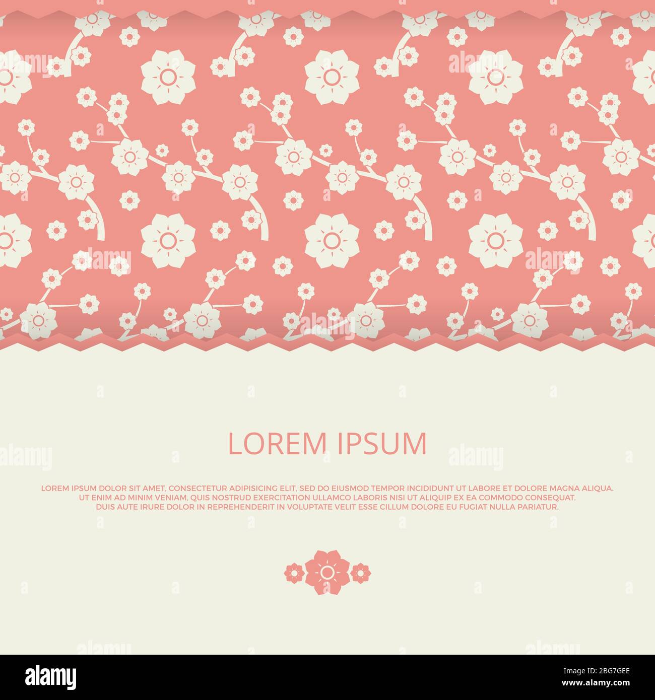 Romantic banner design. Vector floral background with banner for ...