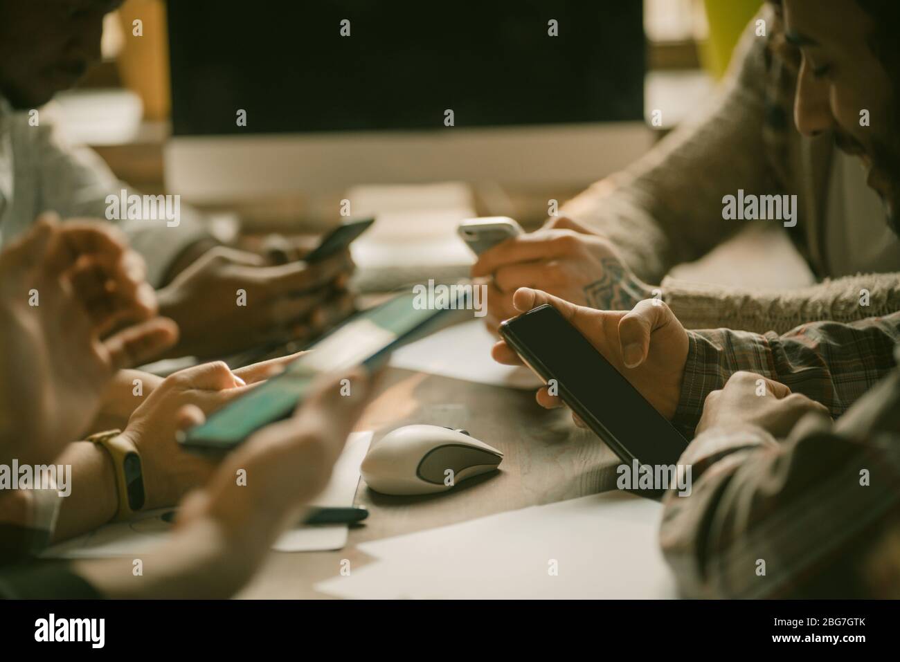 Human and phones hi-res stock photography and images - Alamy