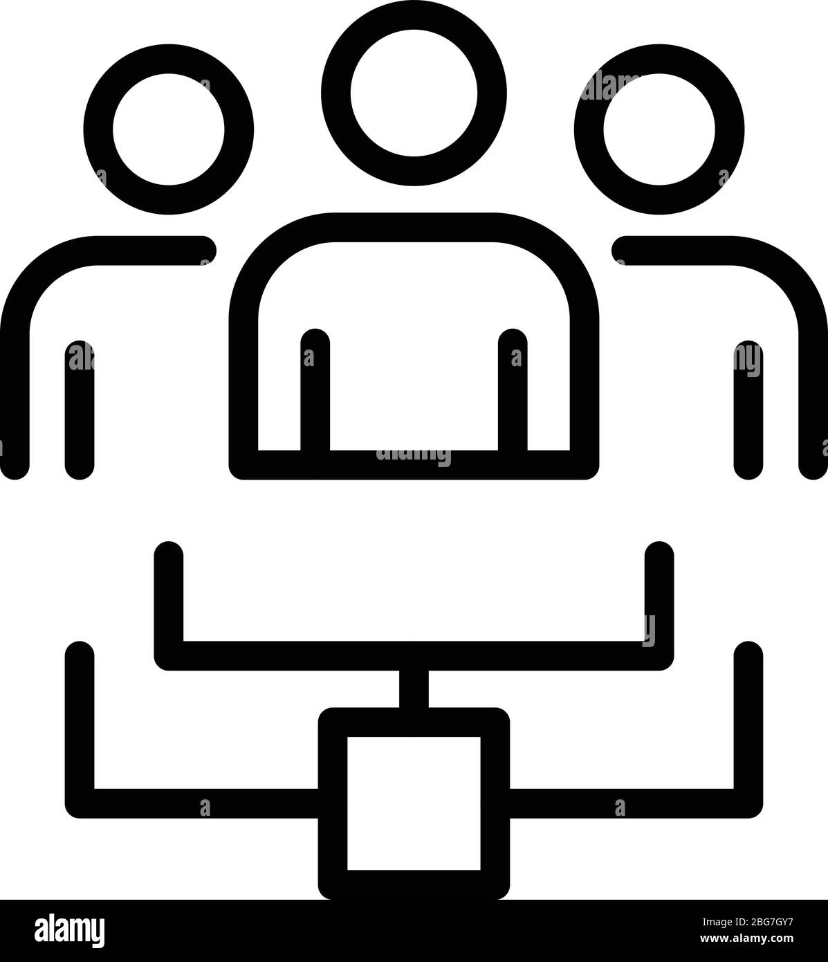Work with the administrator icon, outline style Stock Vector Image ...