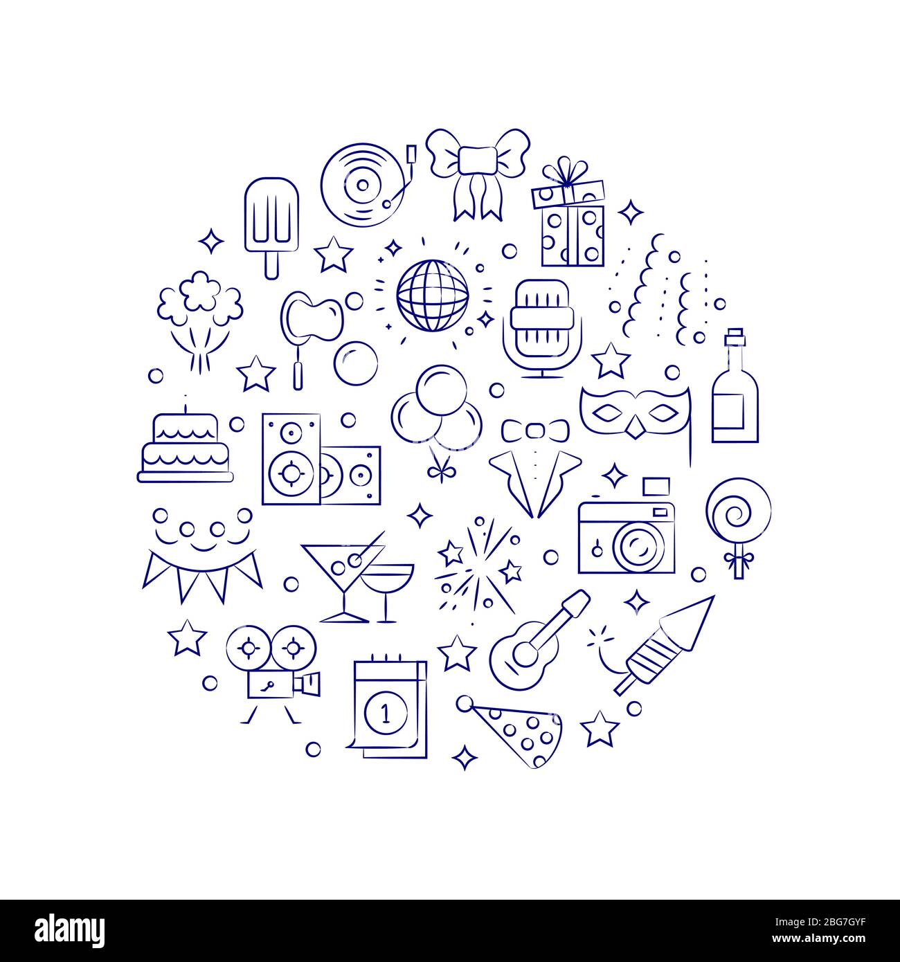 Birthday party celebration at park Stock Vector Images - Alamy