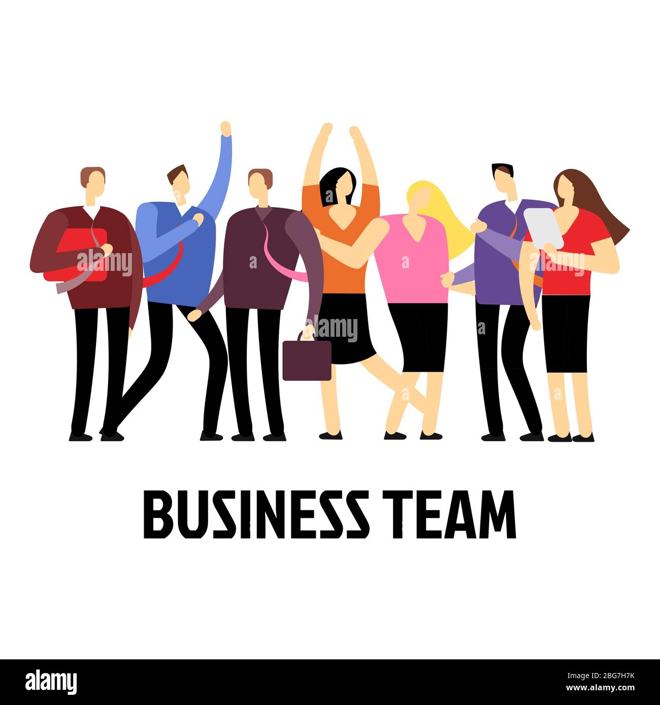 Working people vector cartoon characters. Business team isolated on ...