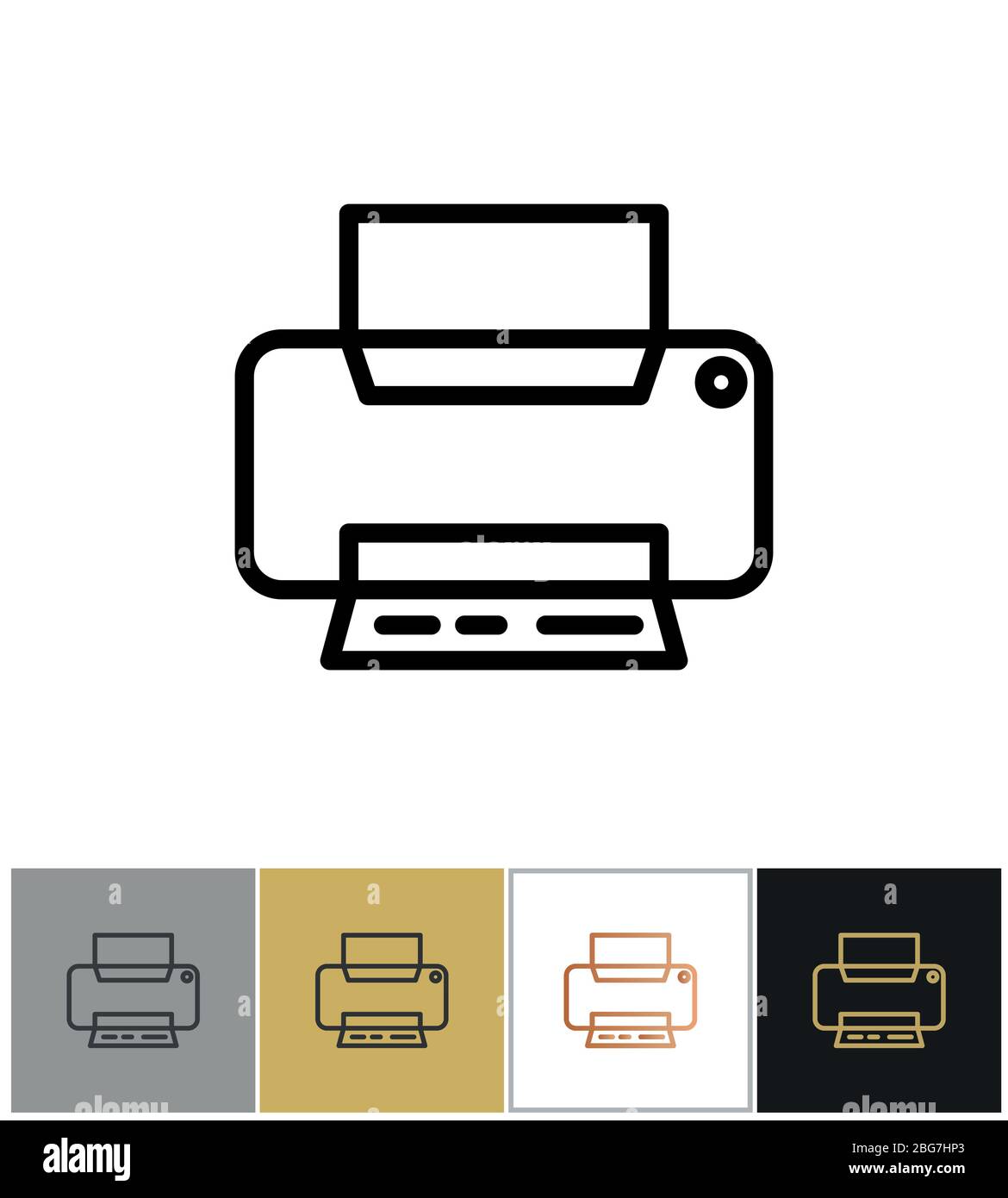 Printer icon, office printing document equipment simple symbol on white ...