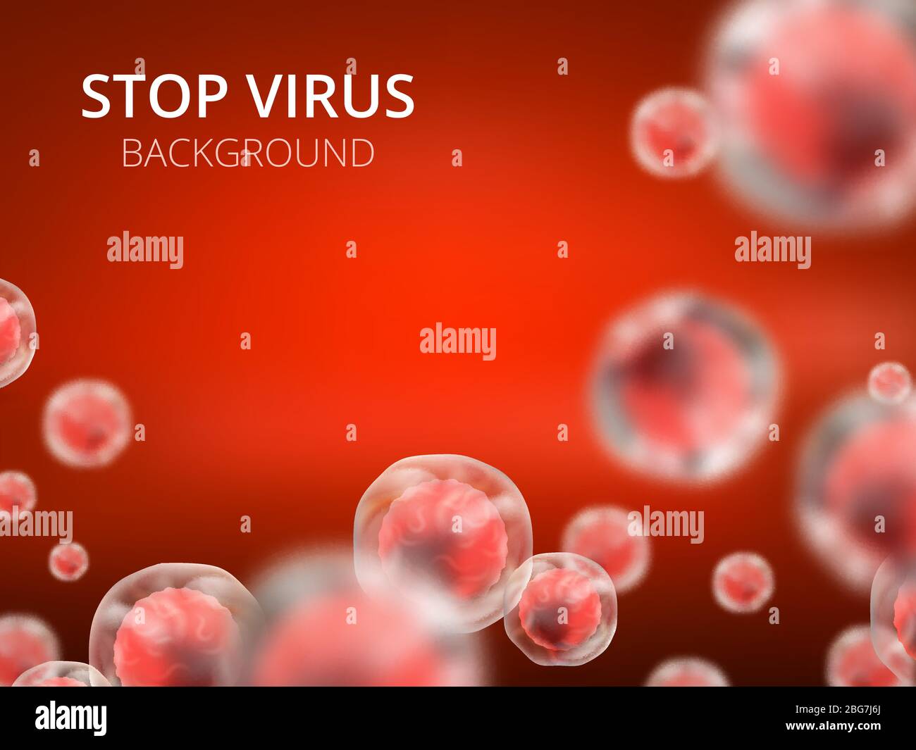 Abstract vector healthcare background with cells and viruses. Biology ...