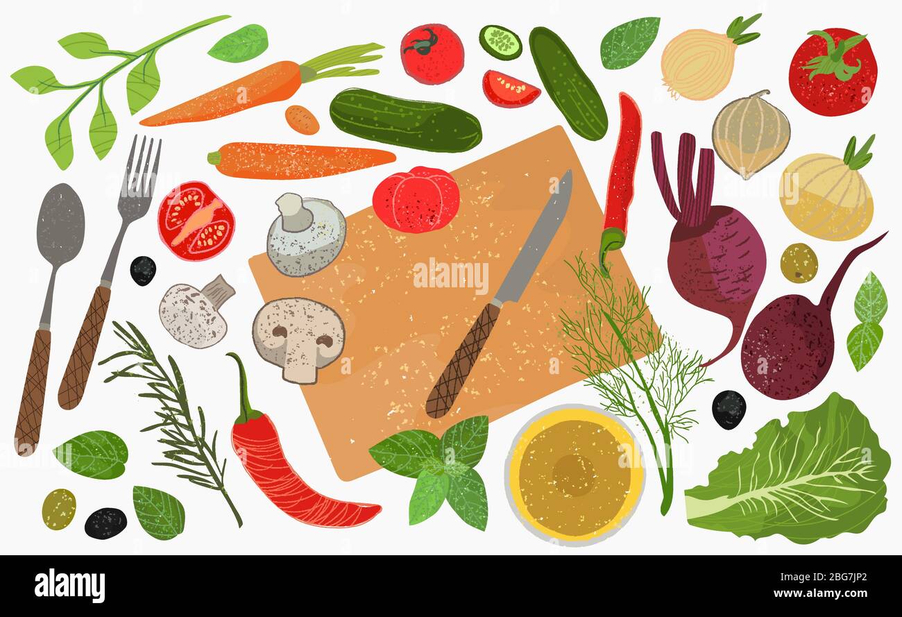 Oil wooden spoon table Stock Vector Images - Alamy