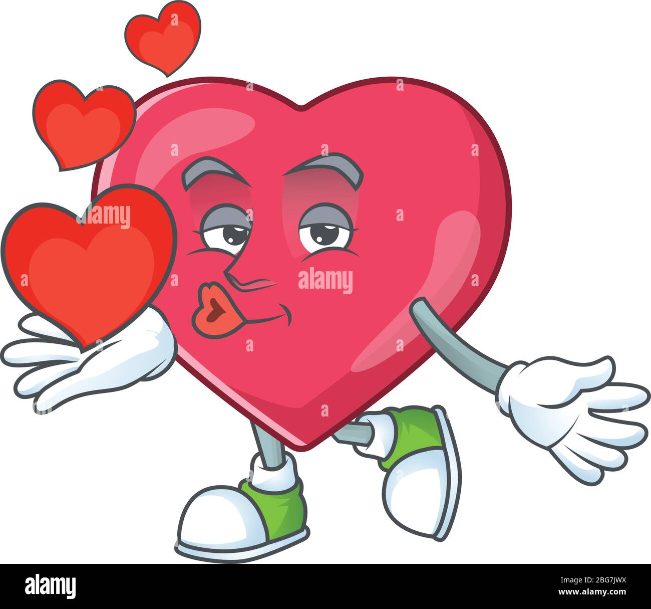 An adorable cartoon design of heart medical notification holding heart ...