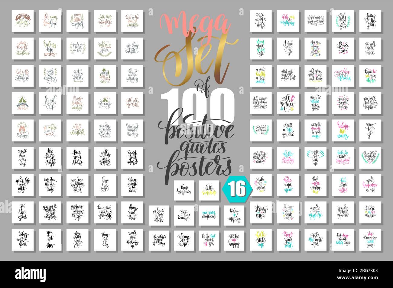 mega set of 100 positive quotes posters, motivational and inspirational ...