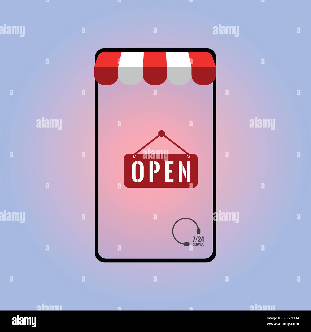 24/7 open mobile marketing vector design on the world map Stock Vector ...