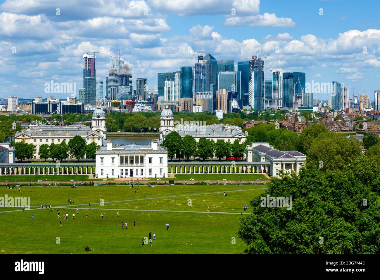 London Skyline from Greenwich England Prime Meridian Zero Longitude ...