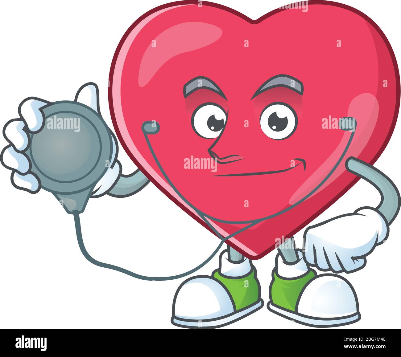 A dedicated Doctor heart medical notification Cartoon character with ...