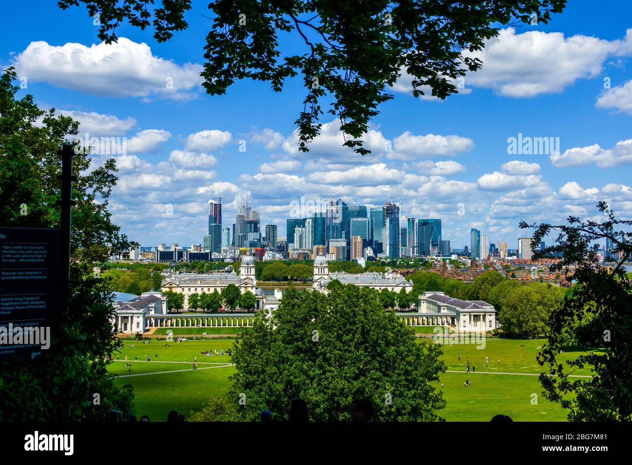 London Skyline from Greenwich England Prime Meridian Zero Longitude ...