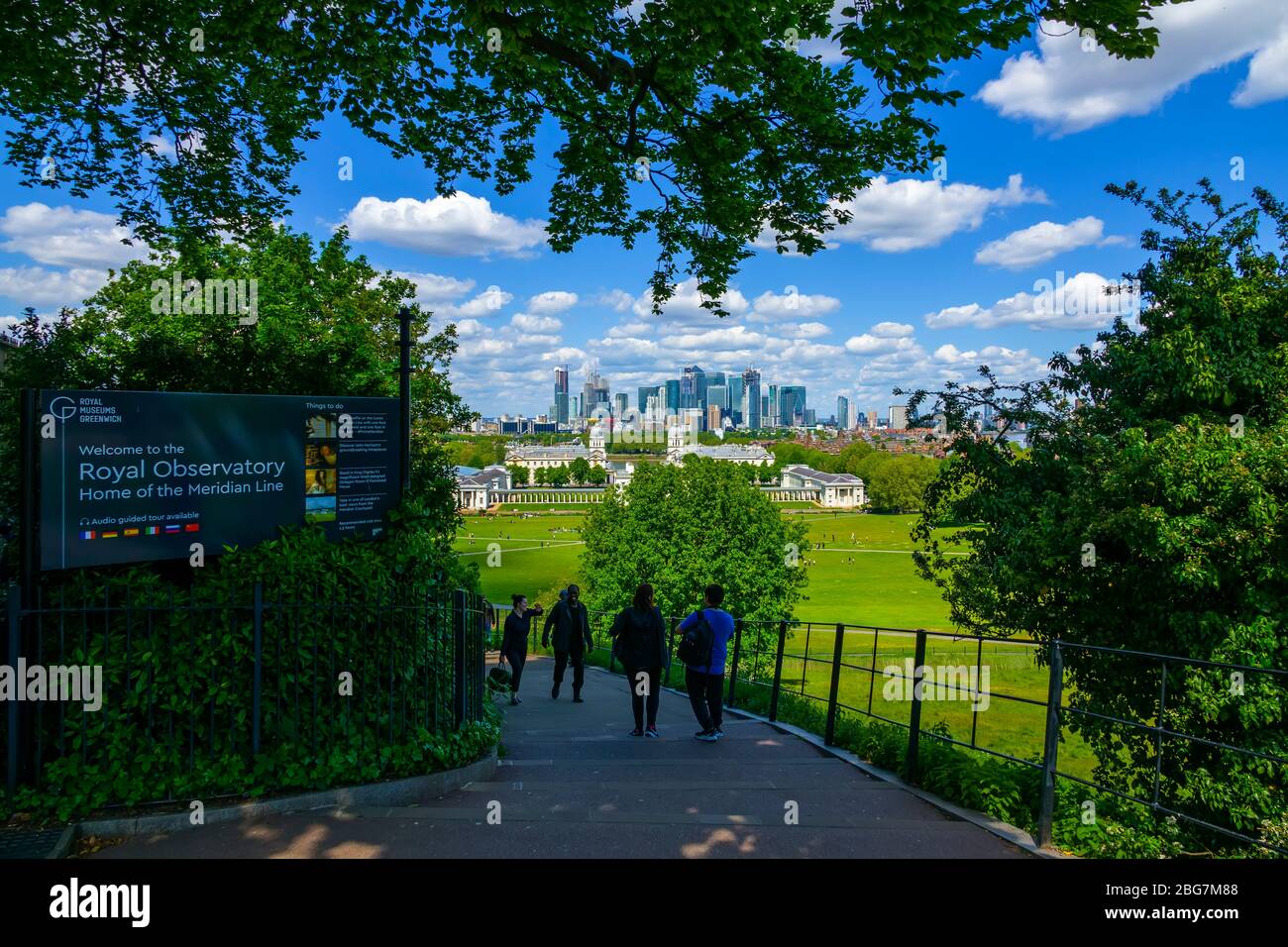 London Skyline from Greenwich England Prime Meridian Zero Longitude ...