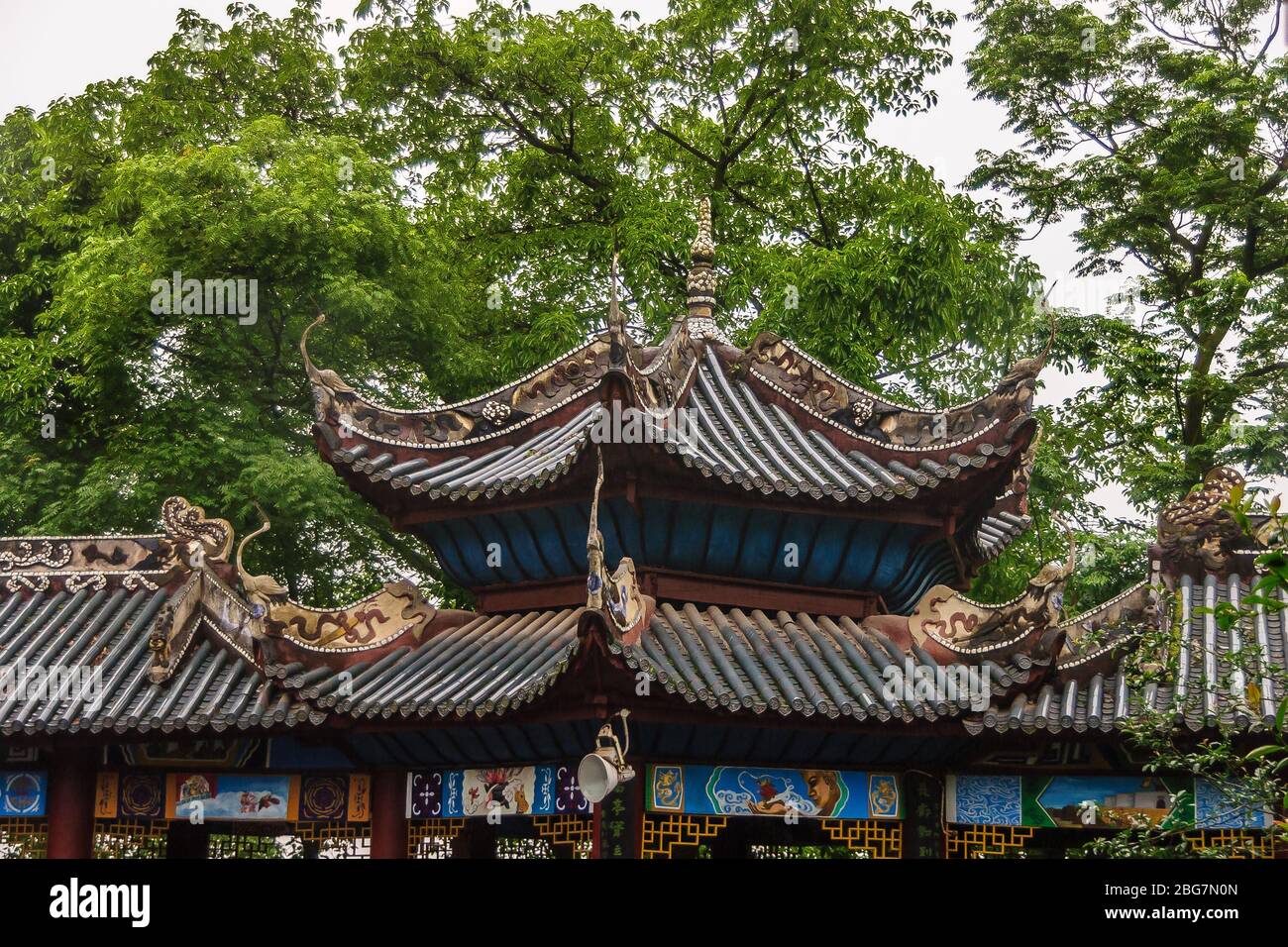 Fengdu, China - May 8, 2010: Ghost City, historic sanctuary. Brown ...