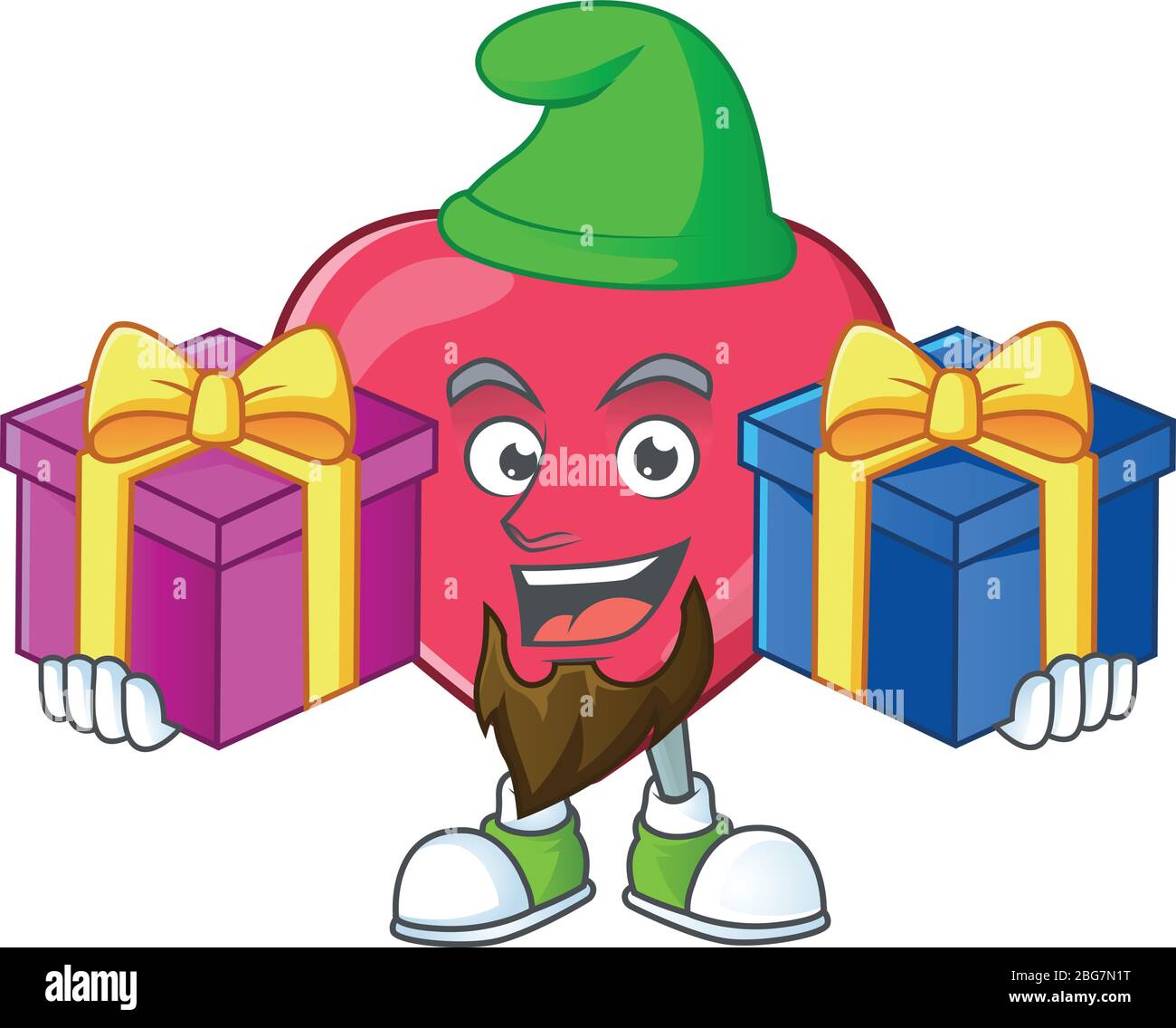 A smiling heart medical notification cartoon design having Christmas ...