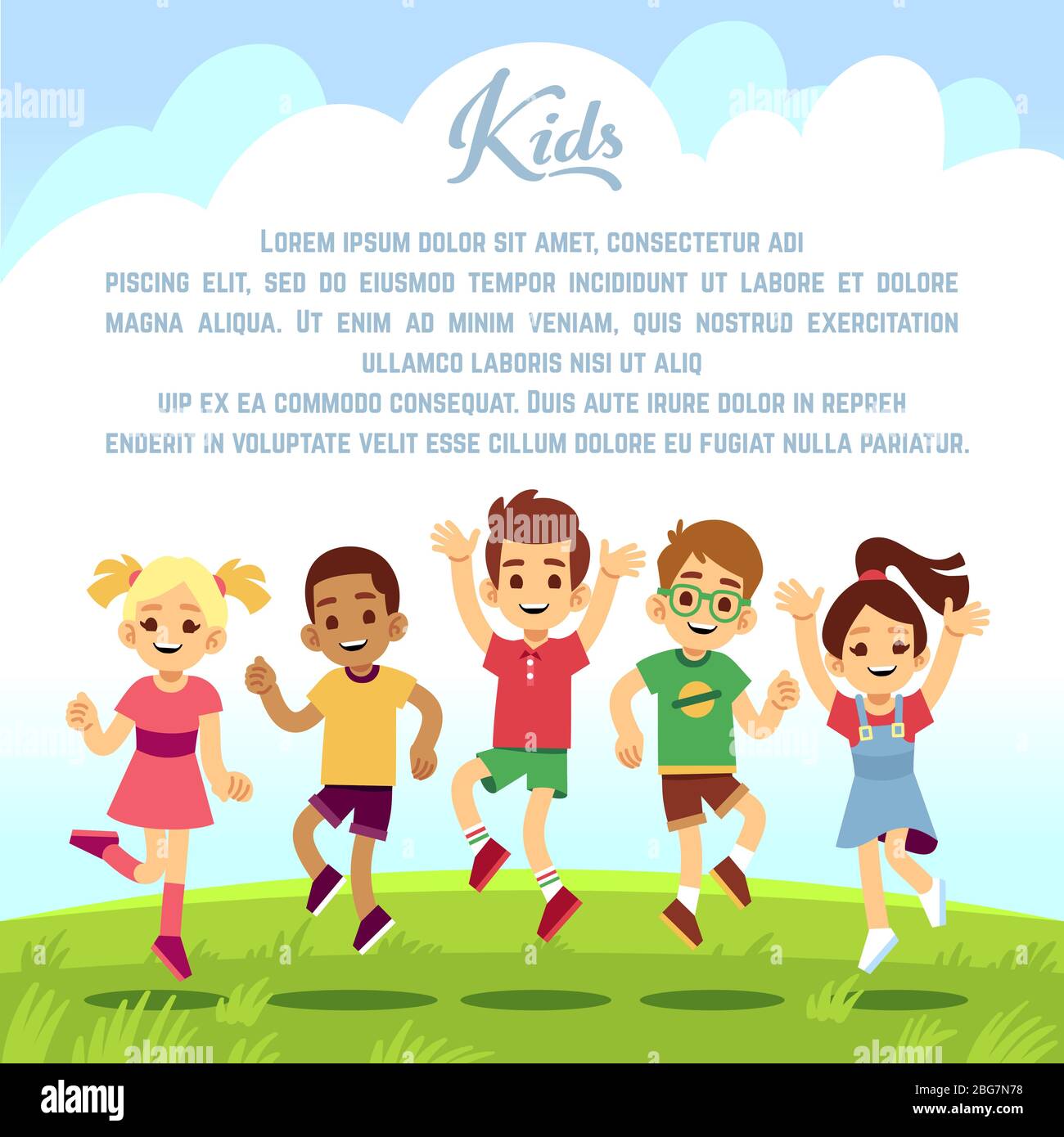 School Kids Vector Background