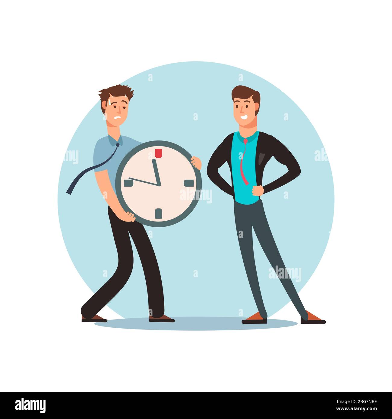 Stressed office man vs business competition winner man vector concept ...
