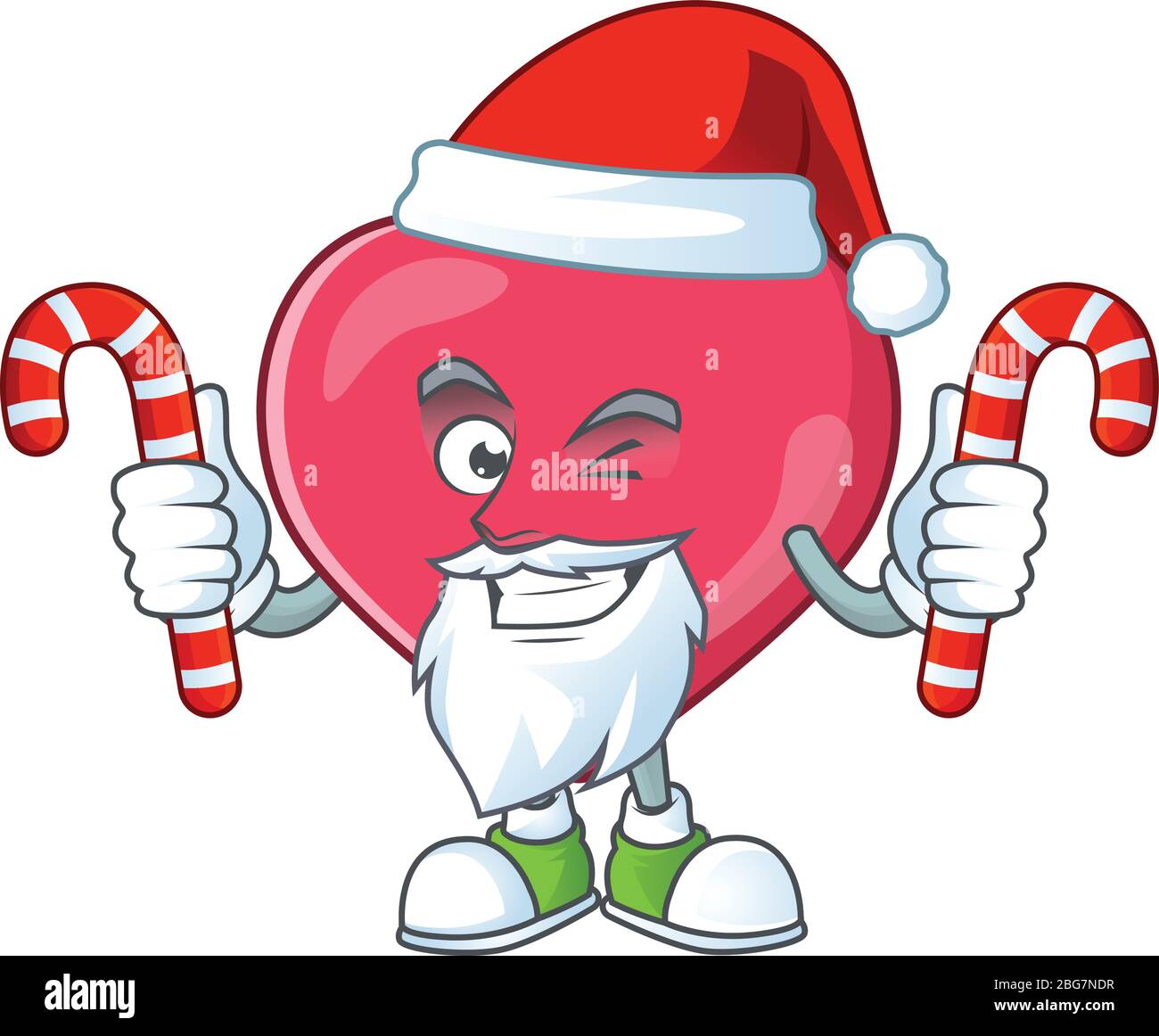 Heart medical notification humble Santa Cartoon character having ...