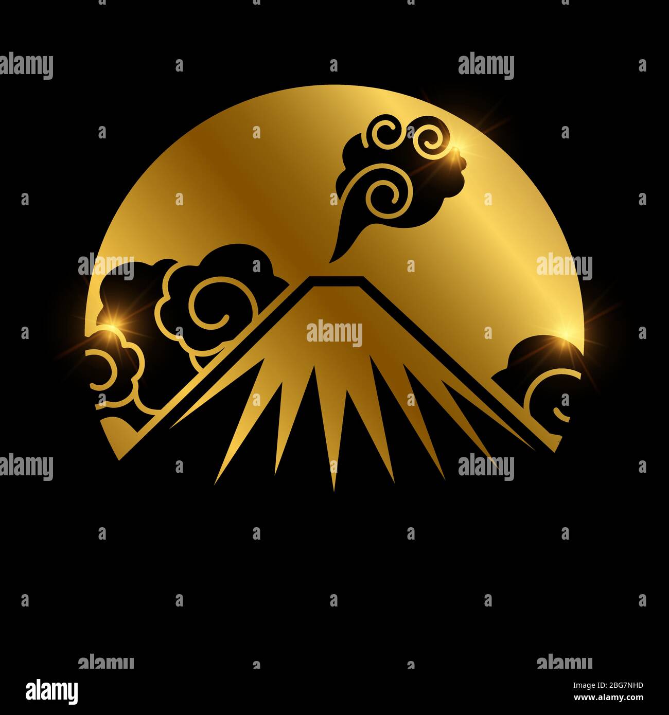 Golden mountain vector vectors hi-res stock photography and images - Alamy