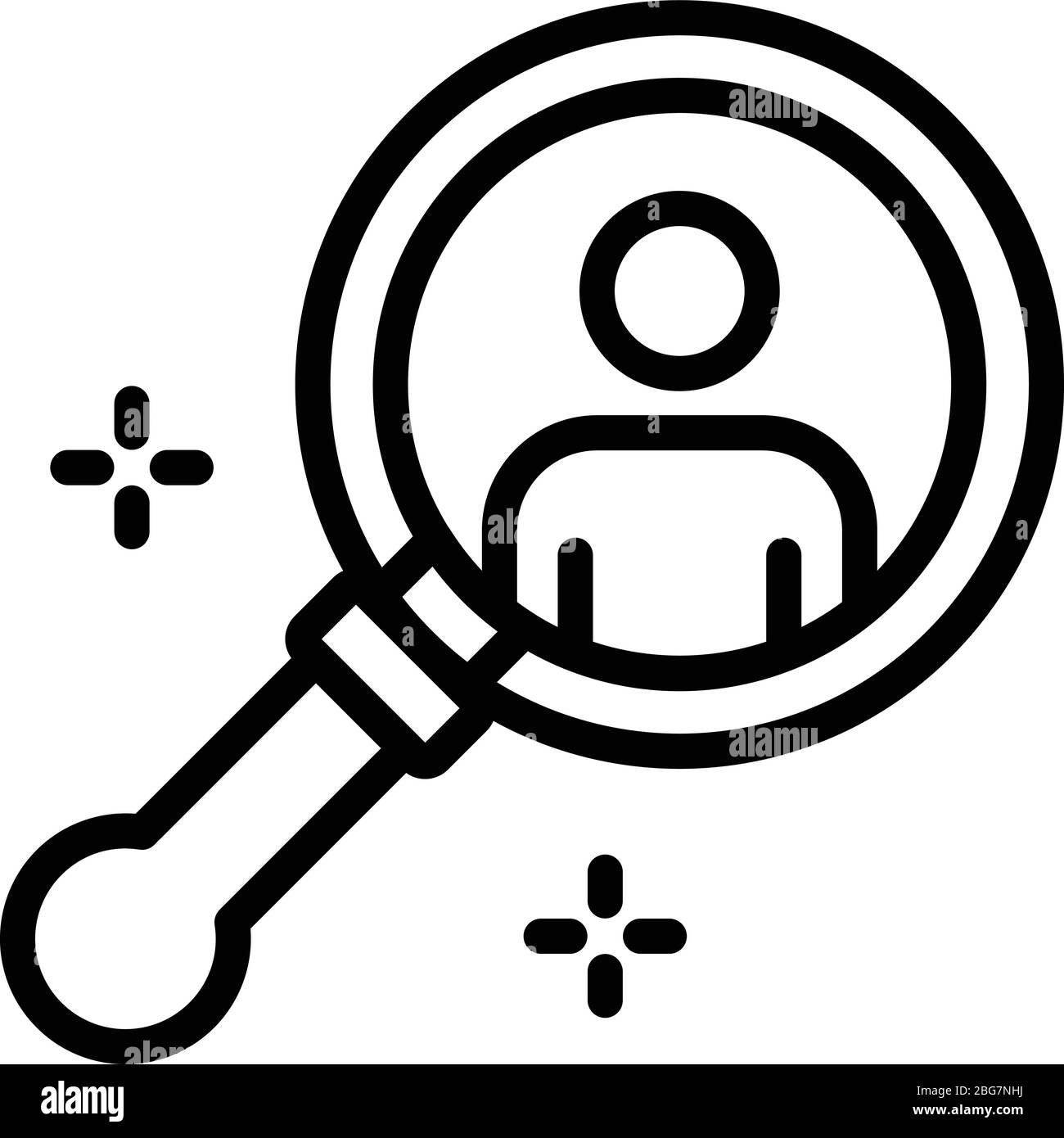 Man in a magnifier icon, outline style Stock Vector Image & Art - Alamy