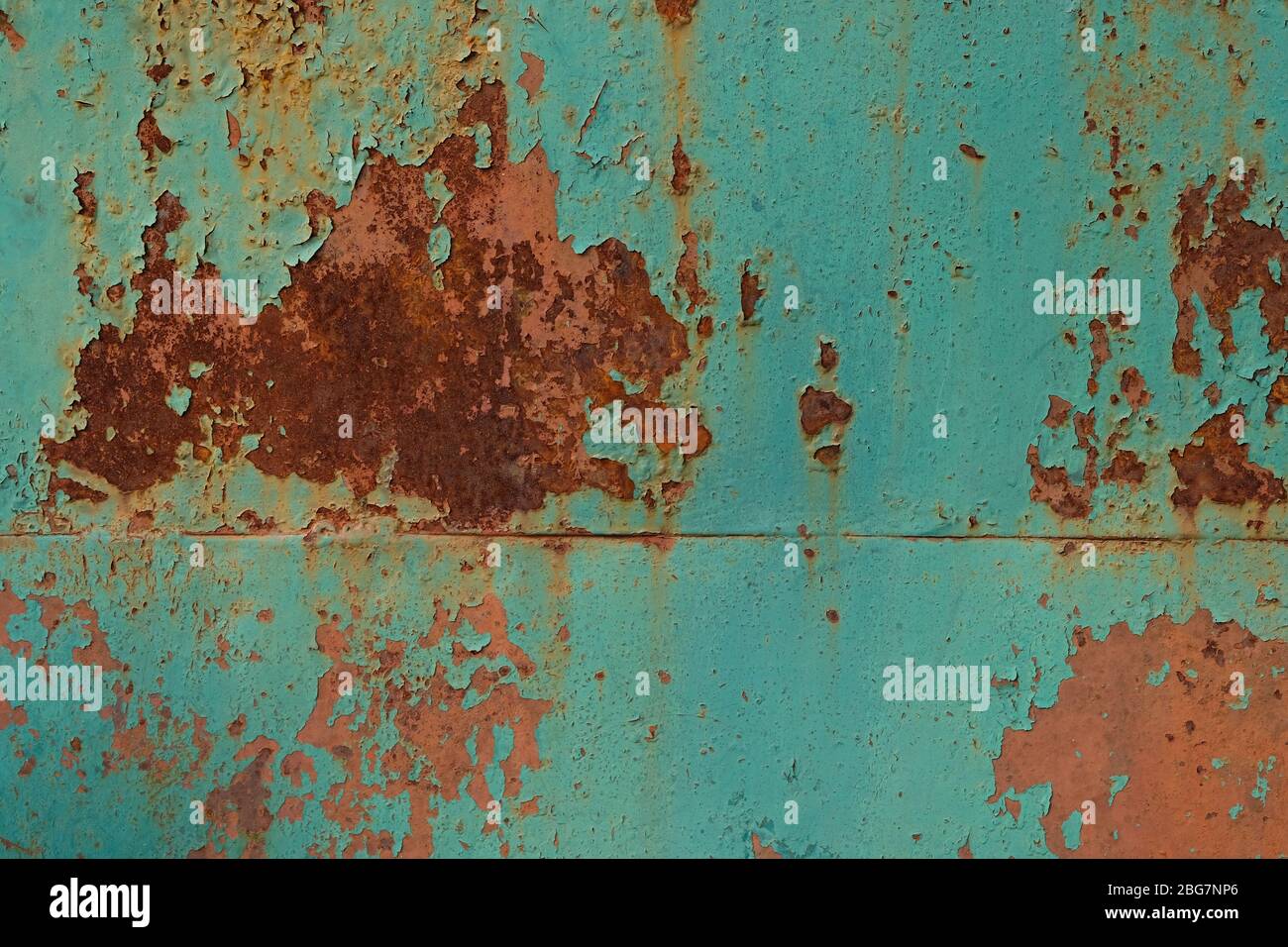 Rust on a painted metal surface. Peeling old paint on gate background ...