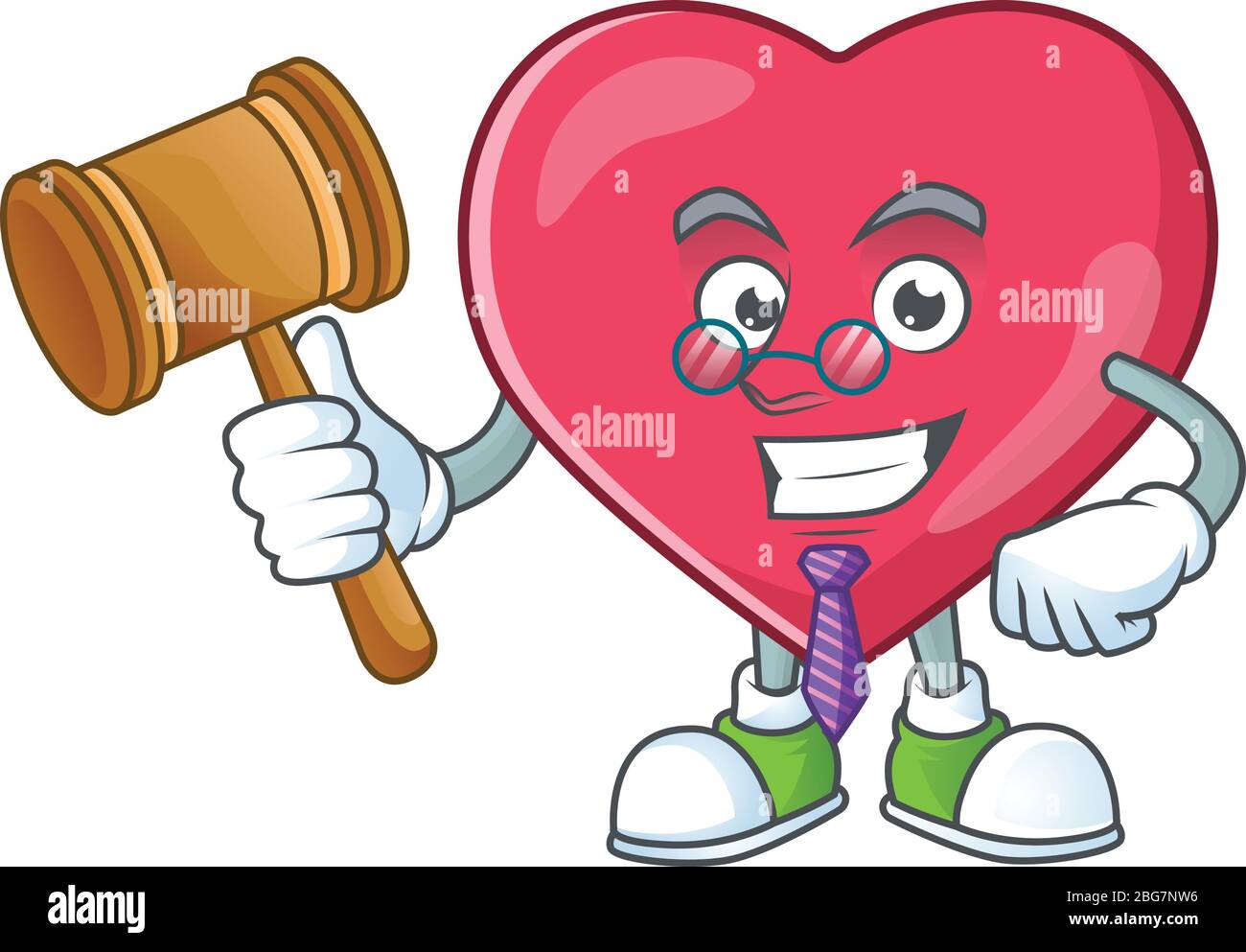 Charismatic Judge heart medical notification cartoon character design ...