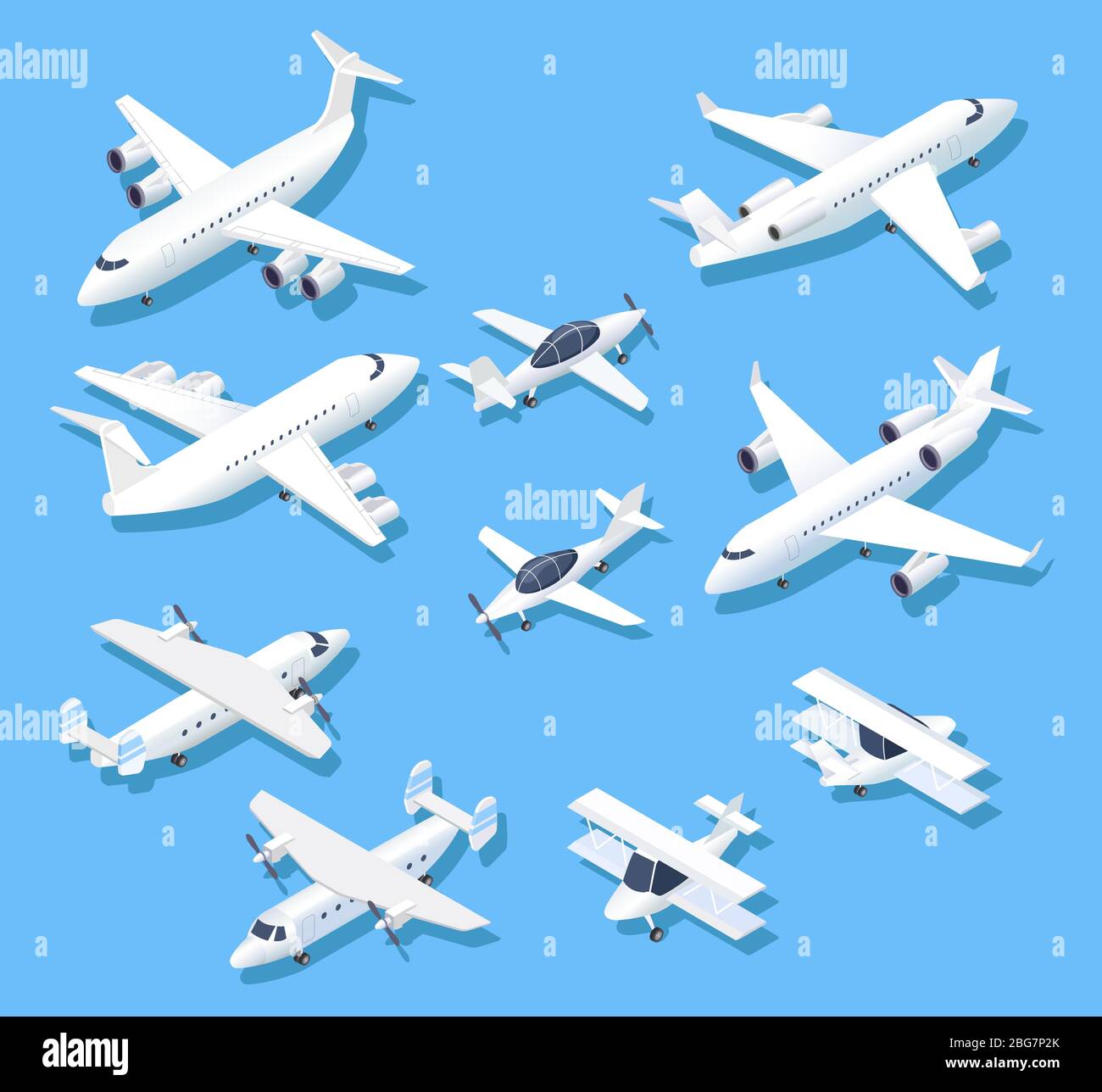 Isometric Planes Private Jet Airplanes Aircraft And Airliner 3d
