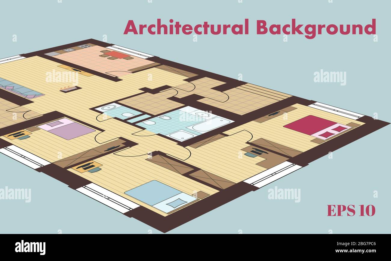 Architectural background. Architectural plans of residential buildings ...