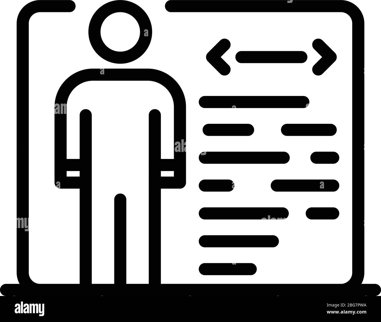 Man and window with code icon, outline style Stock Vector Image & Art ...