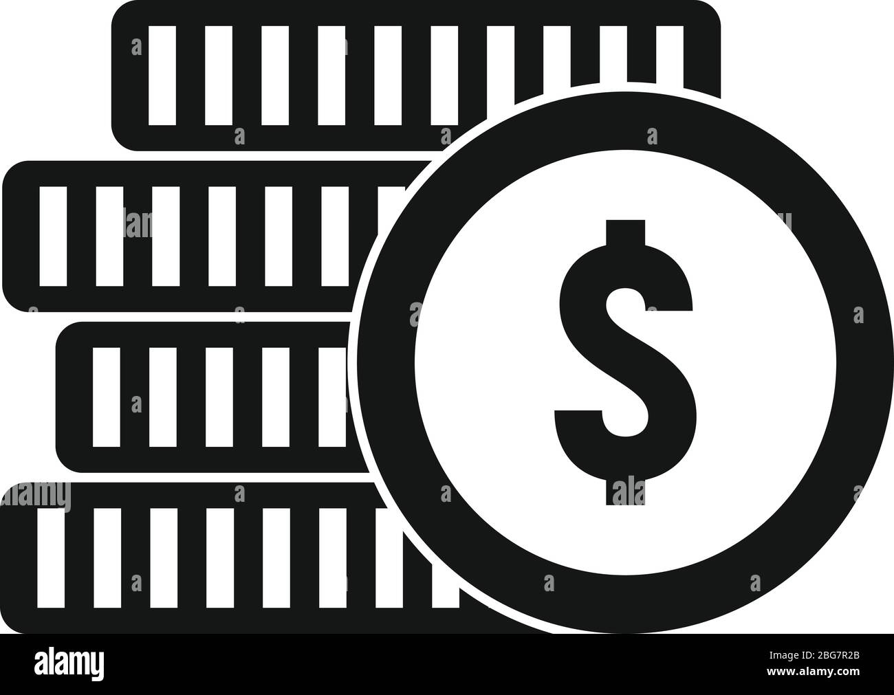 Coin stack icon. Simple illustration of coin stack vector icon for web ...