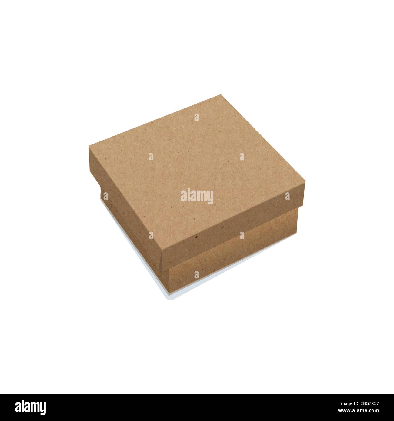 Vector kraft paper closed box realistic illustration. Isolated 3-d ...