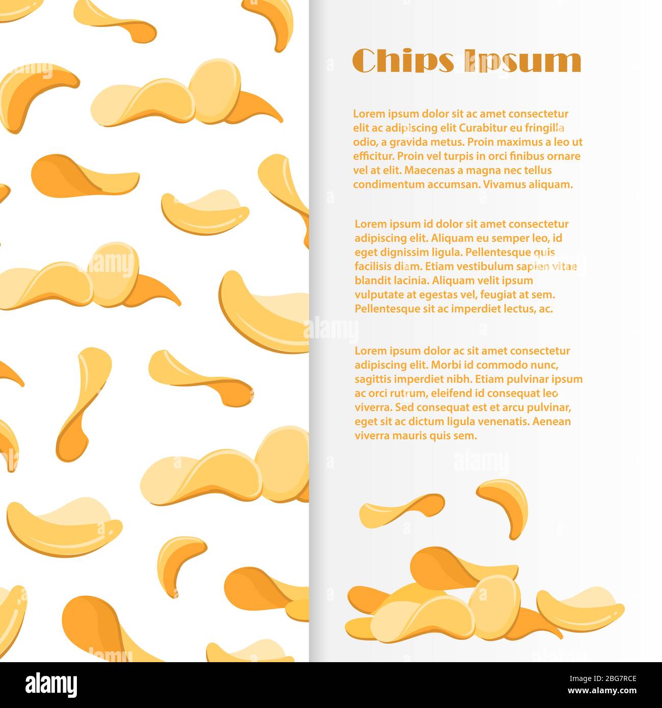 Cartoon vector chips banner and poster template design illustration ...