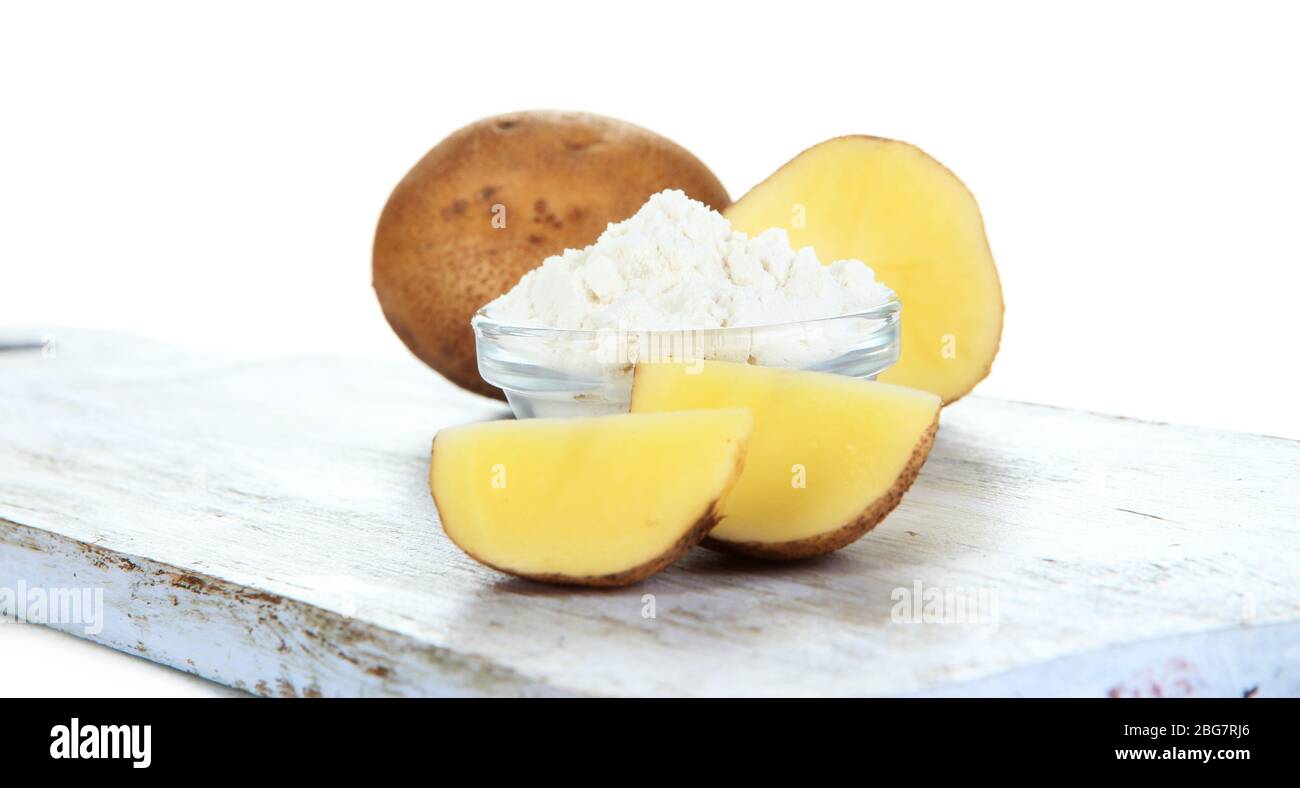 Starch in bowl isolated on white Stock Photo - Alamy